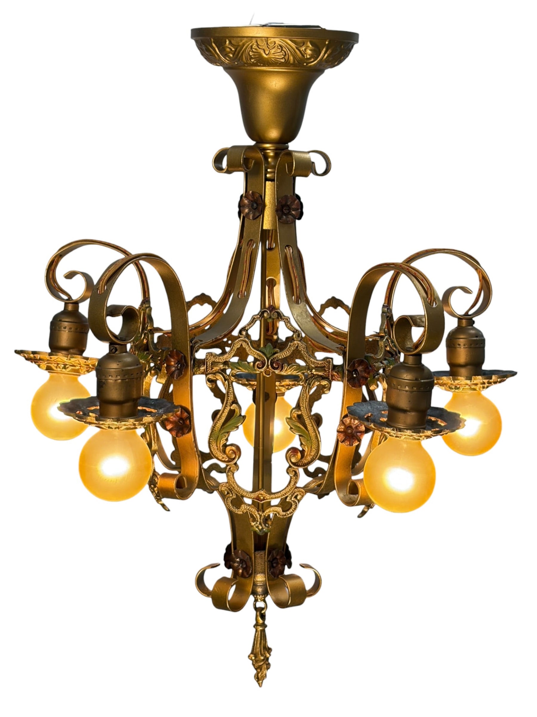 Shorter Ceiling 5 Light Aztec Gold with Original Finish #2606 ...